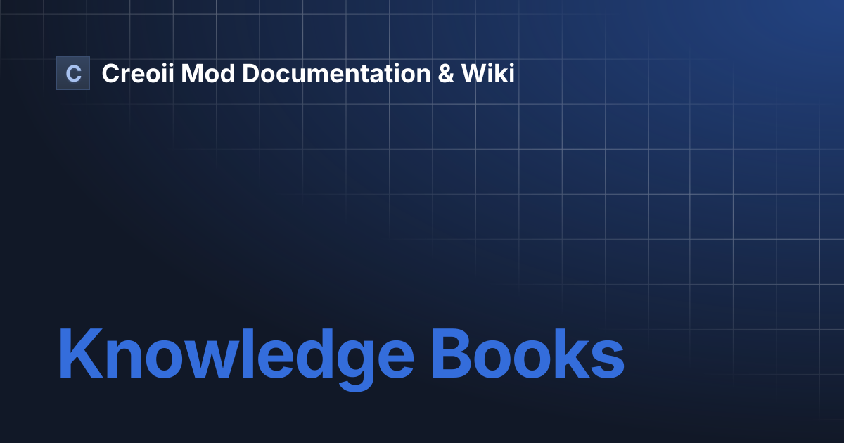 Knowledge Books | Creoii Mod Documentation & Wiki